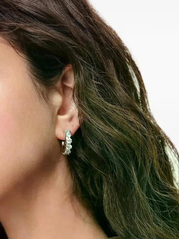 Bimba Y Lola Crystal Hoop Earrings - Silver