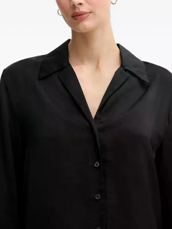 Dkny Buttoned Shirt With Notched Cuffs And Curved Hem