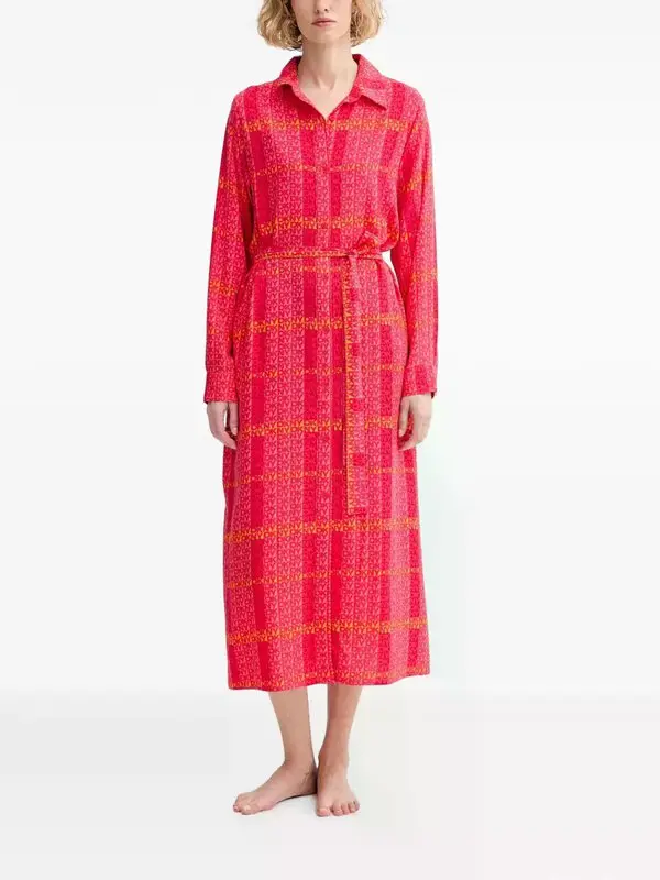 Dkny Logo-print Belted Midi Dress