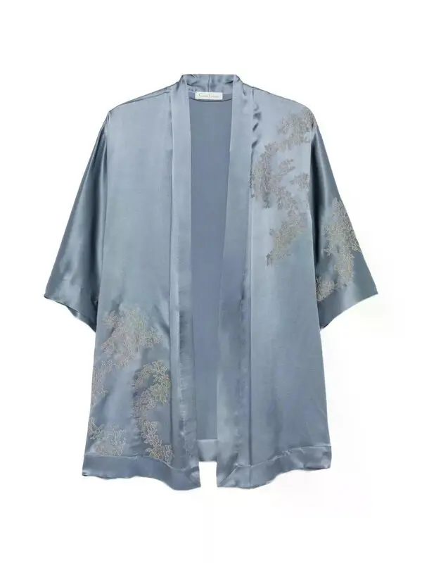 Carine Gilson Lace-trim Silk Kimono