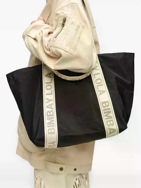 Bimba Y Lola Large Graphite Nylon Bag
