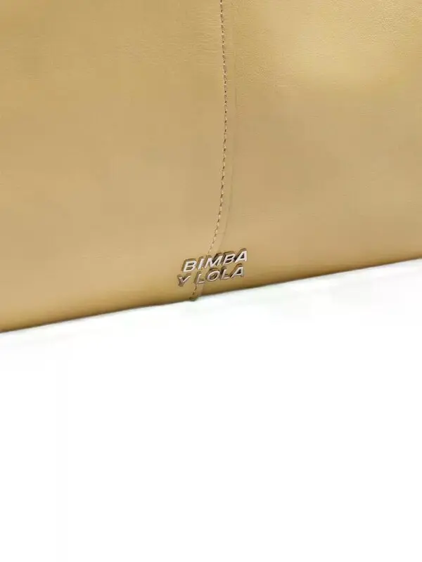 Bimba Y Lola Oatmeal Leather Maxi Shopper Bag