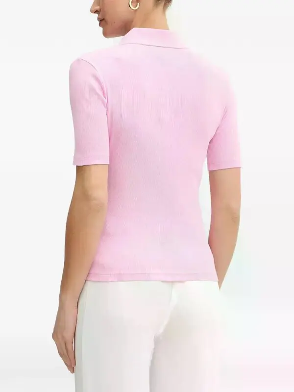 Iceberg Logo-embroidered Ribbed-knit Polo Shirt