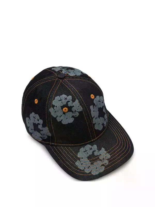 DENIM TEARS Wreath Denim Cap - Black
