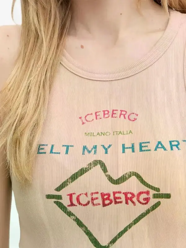 Iceberg Ribbed-knit Graphic Tank Top