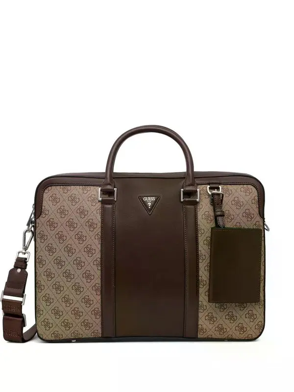 Guess Milano Logo-print Briefcase - Neutrals