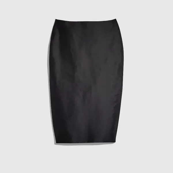 Gucci Fine Silk Faille Midi Skirt With Back Vent