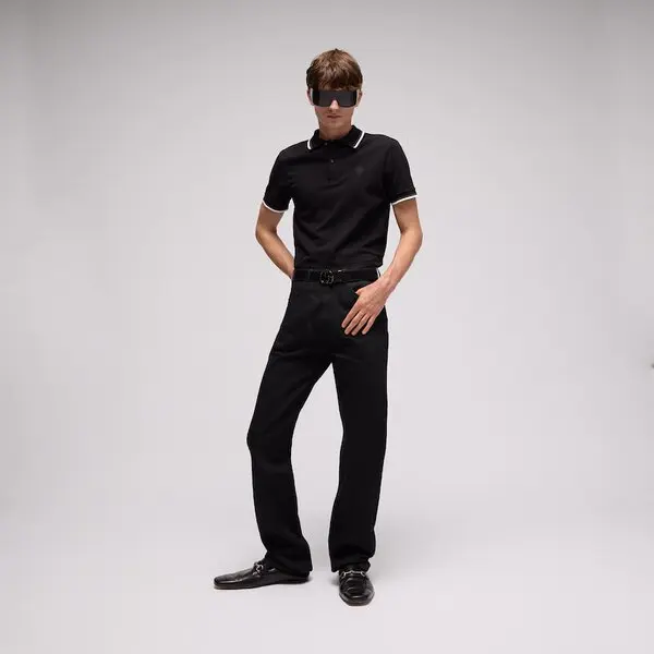 Gucci Cotton Piquet Polo Shirt With Embroidery - Black