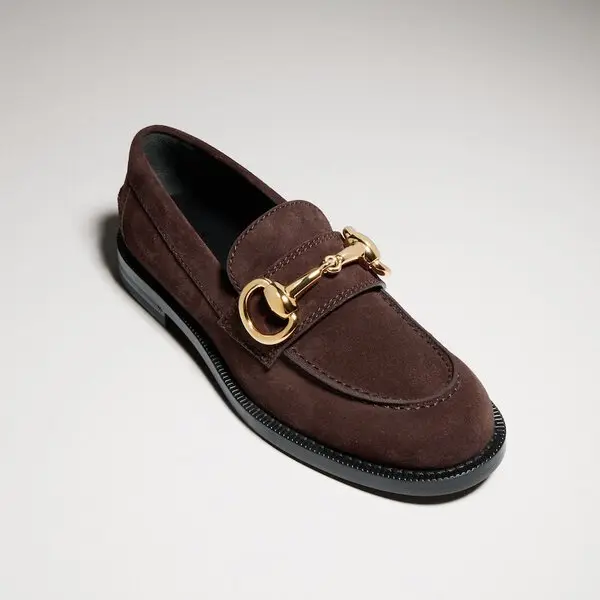 Gucci Suede Boulevard Loafer With Horsebit Detail
