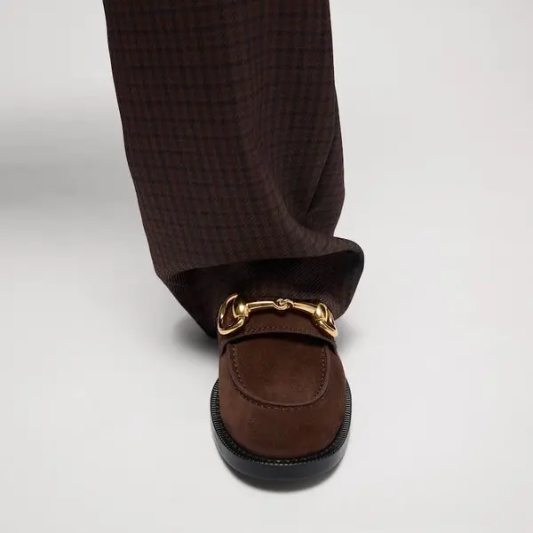 Gucci Suede Boulevard Loafer With Horsebit Detail - Brown