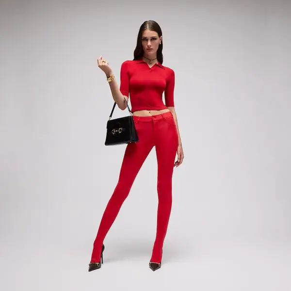 Gucci Stretch Jersey Leggings With Cut-out Heel Detail