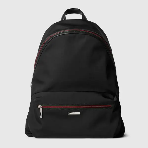 Gucci Tag Medium Nylon Backpack - Black