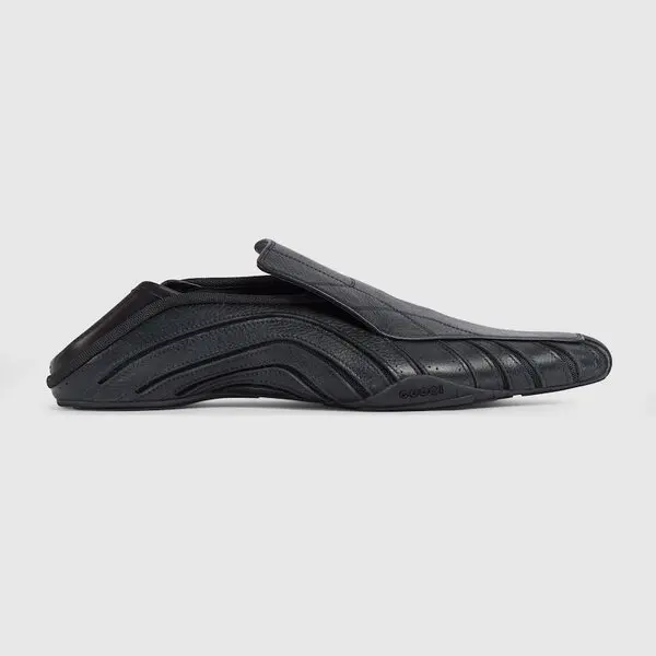 Gucci Leather Slip-on Sneakers With Web Detail