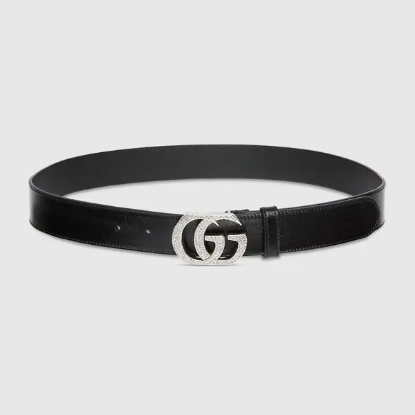 Gucci Belt With Double G Buckle Leather - Black
