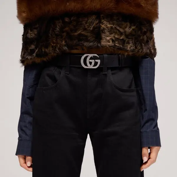 Gucci Belt With Double G Buckle Leather