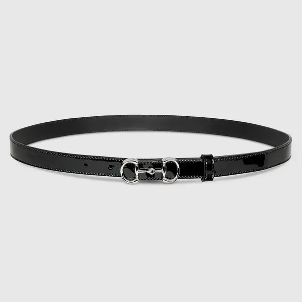 Gucci Thin Belt With Horsebit Buckle Leather