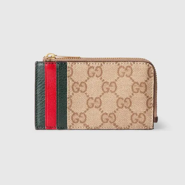 Gucci Card Case With Multicolor Slots Original Gg Fabric