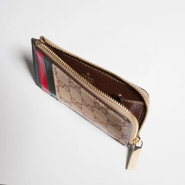 Gucci Card Case With Multicolor Slots Original Gg Fabric