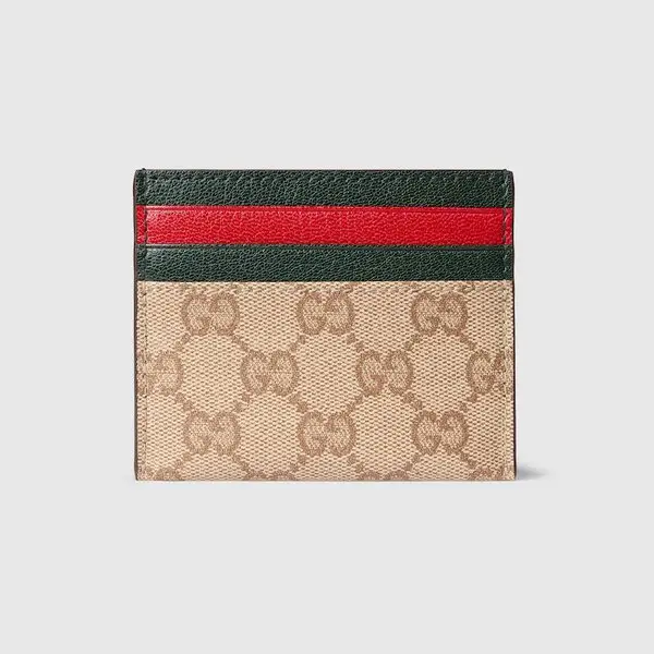 Gucci Card Case With Multicolor Slots Original Gg Fabric