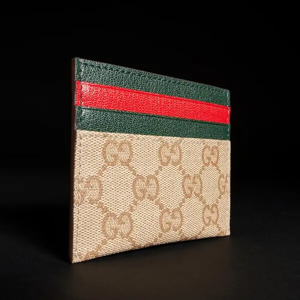 Gucci Card Case With Multicolor Slots Original Gg Fabric