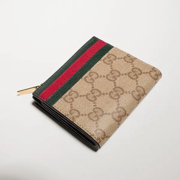 Gucci Zip Card Case With Multicolor Slots Original Gg Fabric