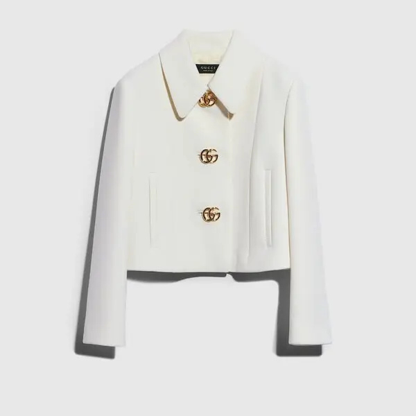 Gucci Crêpe Wool Jacket With Double G Button