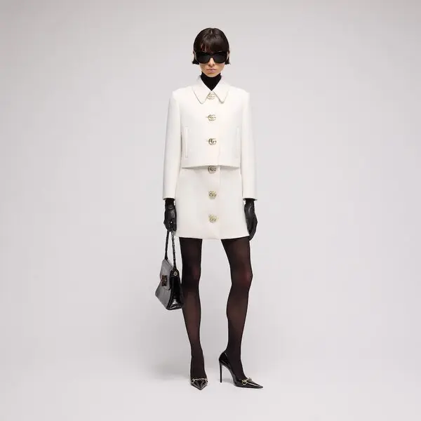 Gucci Crêpe Wool Jacket With Double G Button