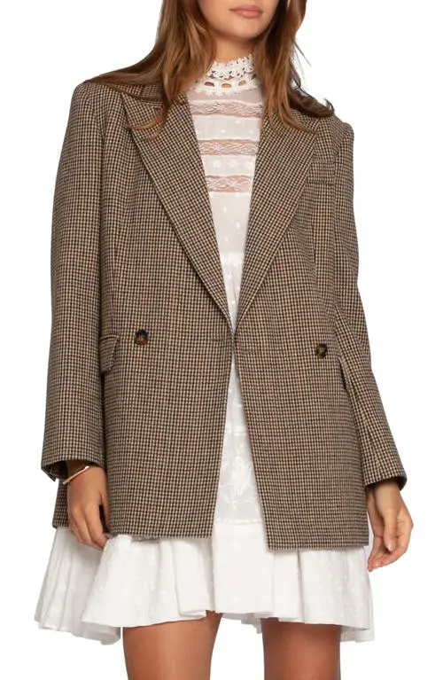 BELLE & BLOOM Double Breasted Plaid Blazer
