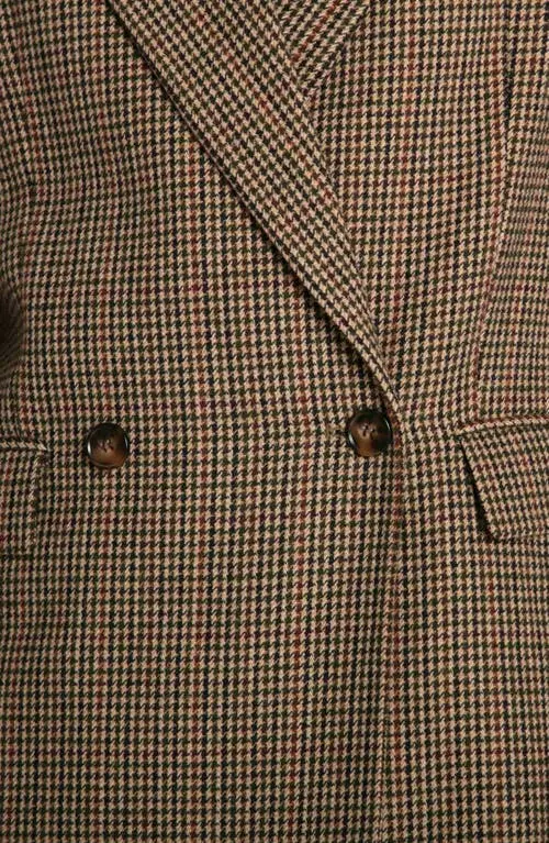 BELLE & BLOOM Double Breasted Plaid Blazer