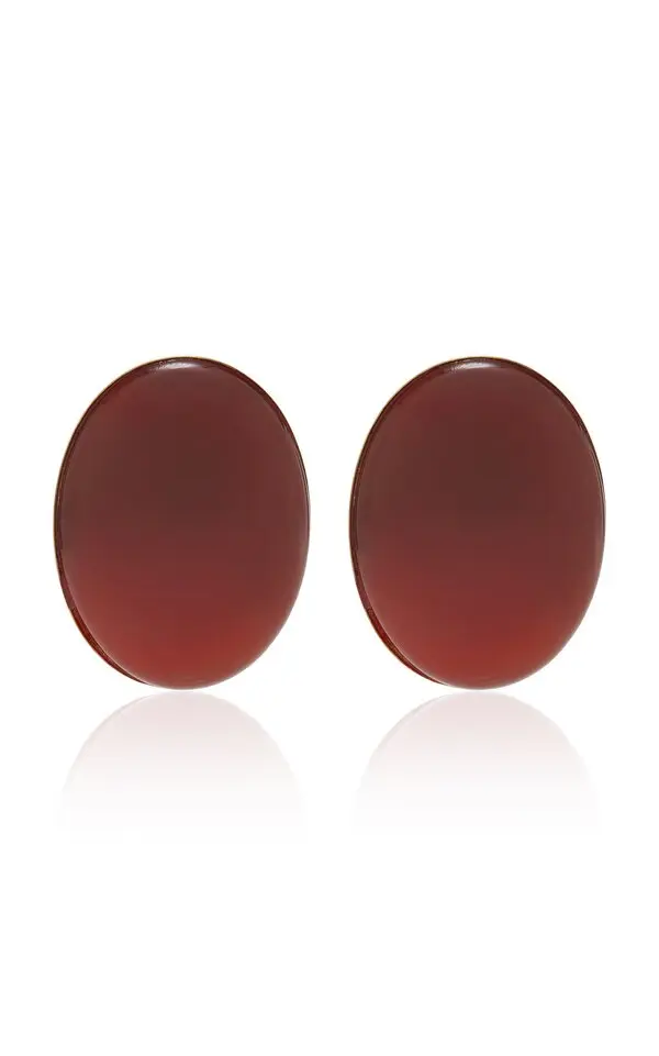 JENNIFER BEHR Audra 18k Gold-plated Brass Carnelian Earrings - Brown