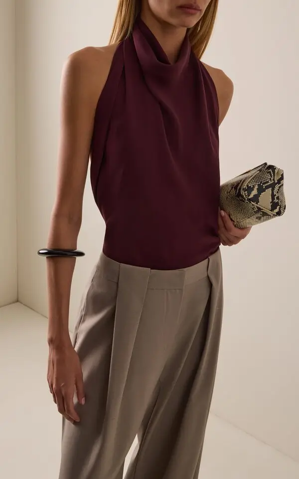 SLOAN Georgette Halterneck Scarf Top