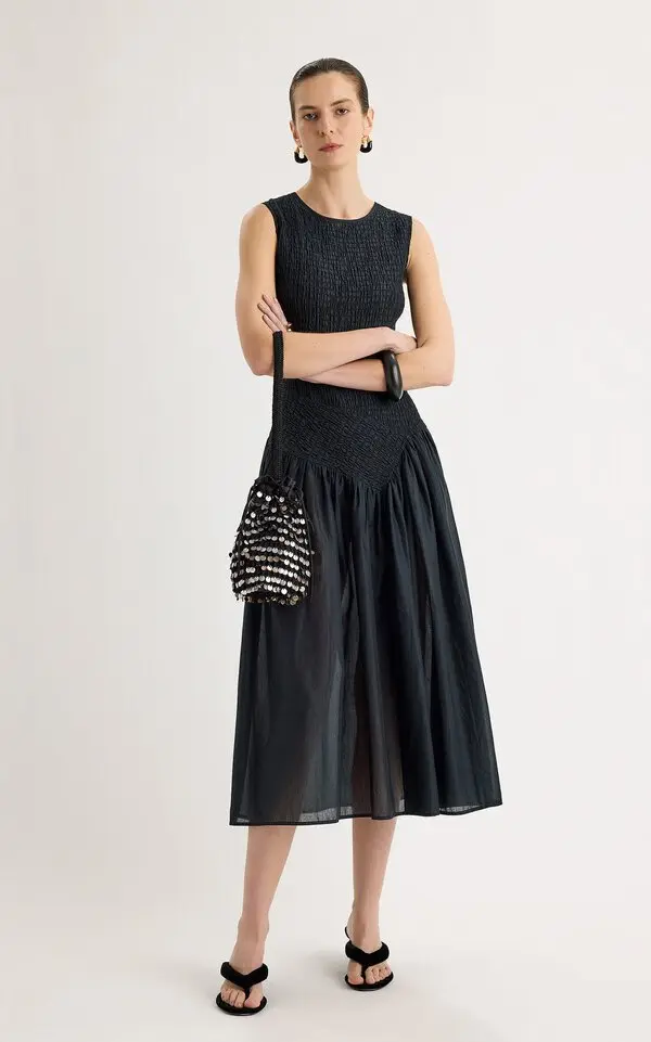Merlette Sofia Cotton Voile Dress - Black
