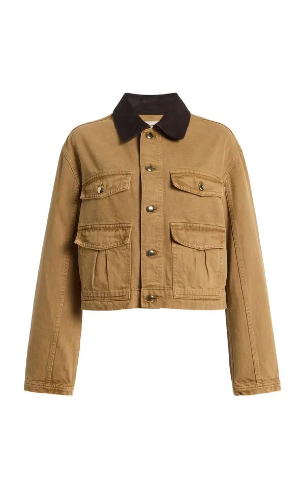 DL1961 Boxy Highluxe™ Denim Jacket With Suede Collar