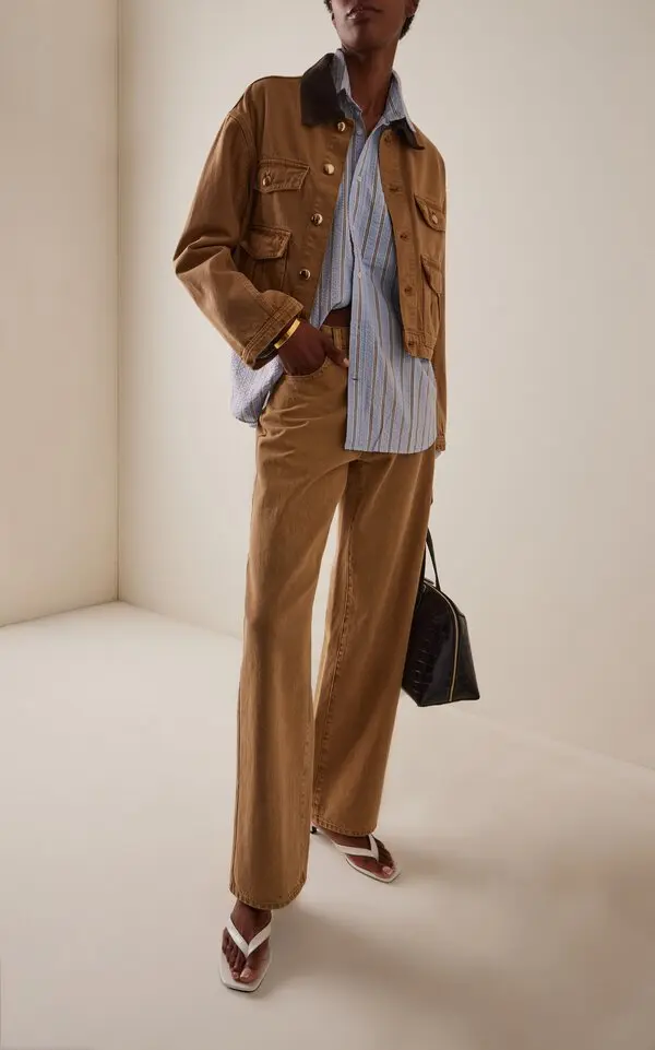 DL1961 Boxy Highluxe™ Denim Jacket With Suede Collar