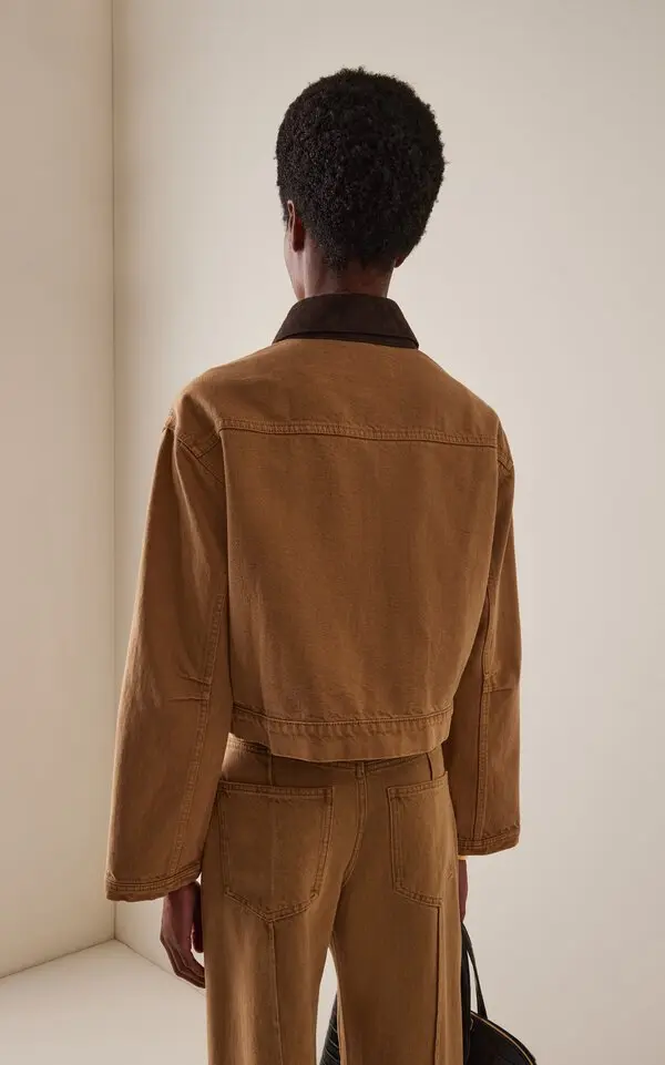 DL1961 Boxy Highluxe™ Denim Jacket With Suede Collar