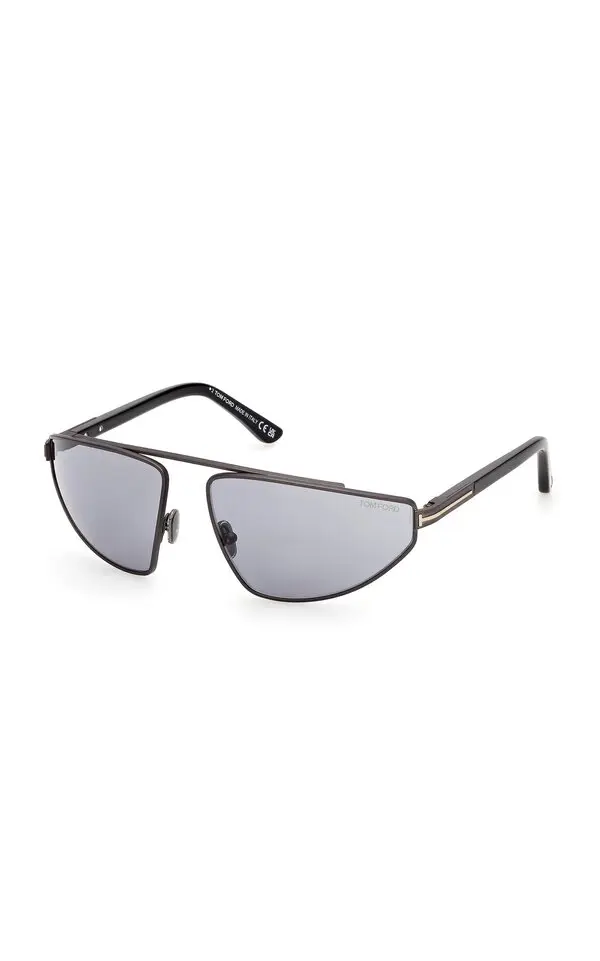 TOM FORD Parker Aviator-frame Metal Sunglasses - Grey