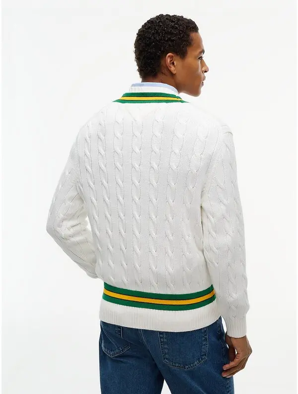 Tommy Hilfiger Relaxed Fit Cable Knit Cricket Sweater