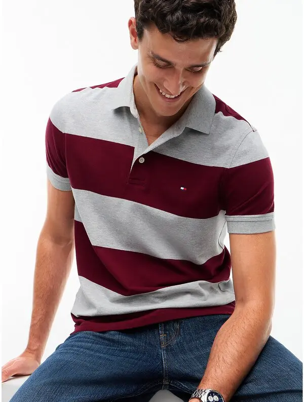 Tommy Hilfiger Slim Fit Rugby Stripe Polo