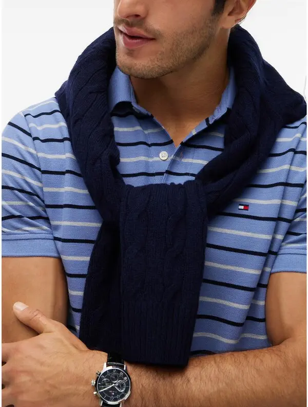 Tommy Hilfiger Regular Fit Striped Wicking Polo