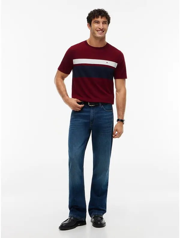 Tommy Hilfiger Block Stripe T-shirt - Burgundy