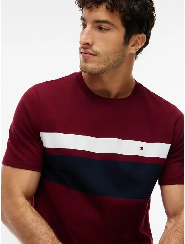 Tommy Hilfiger Block Stripe T-shirt - Burgundy