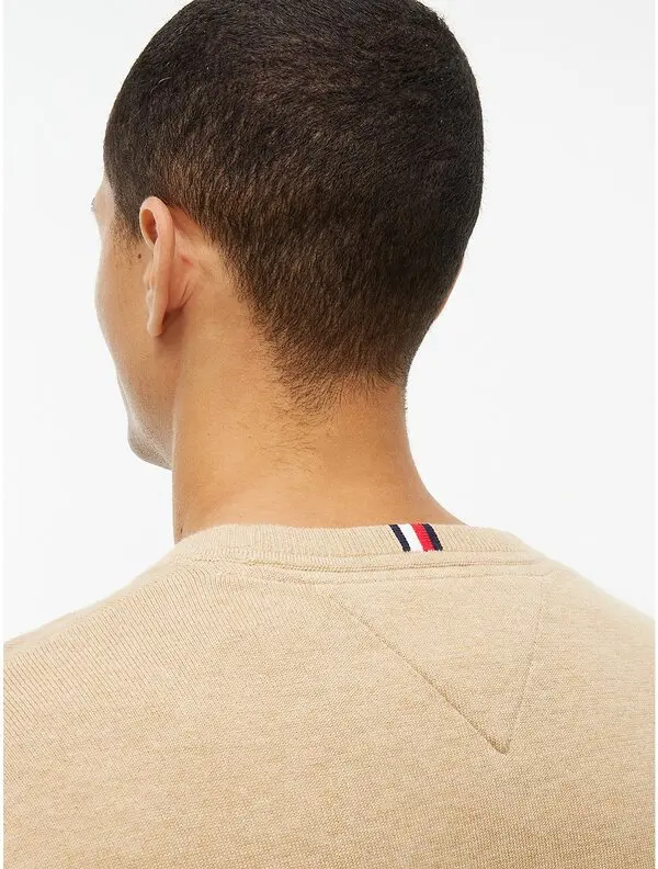Tommy Hilfiger Crewneck Sweater In Cotton - Beige