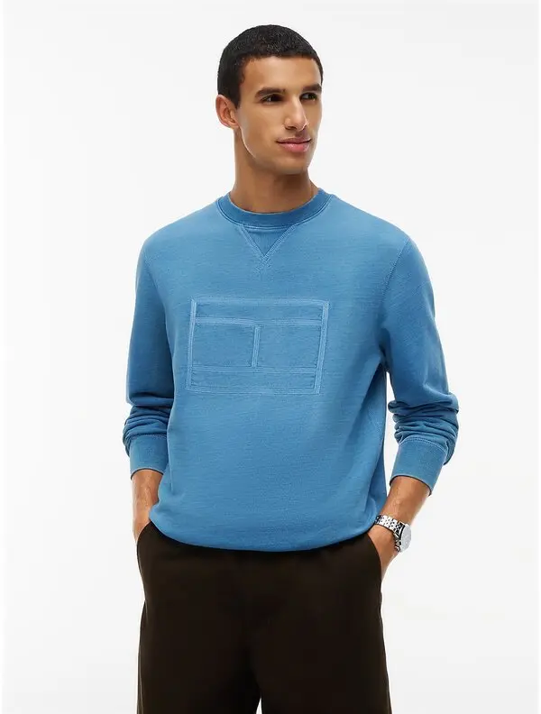 Tommy Hilfiger Flag Logo Indigo-dyed Sweatshirt