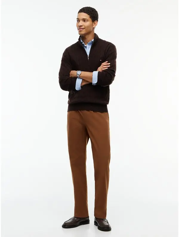 Tommy Hilfiger Stretch Cotton Trousers With Drawstring Waistband