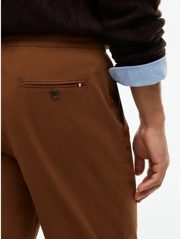 Tommy Hilfiger Stretch Cotton Trousers With Drawstring Waistband