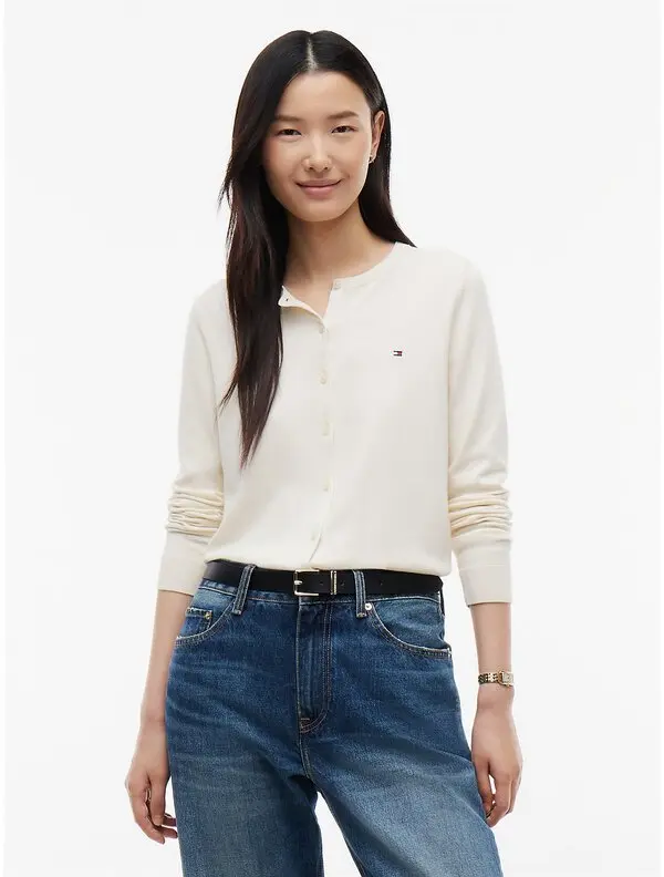 Tommy Hilfiger Fine Knit Cardigan With Logo Detail