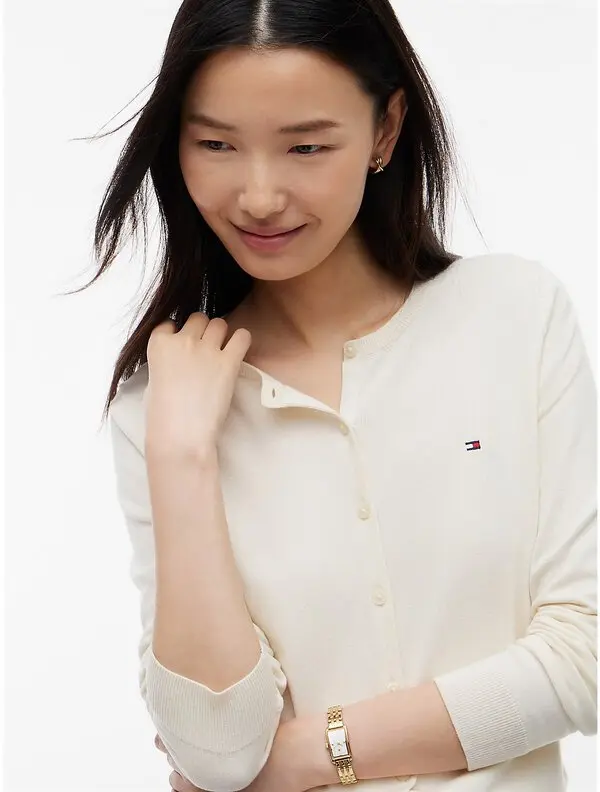 Tommy Hilfiger Fine Knit Cardigan With Logo Detail