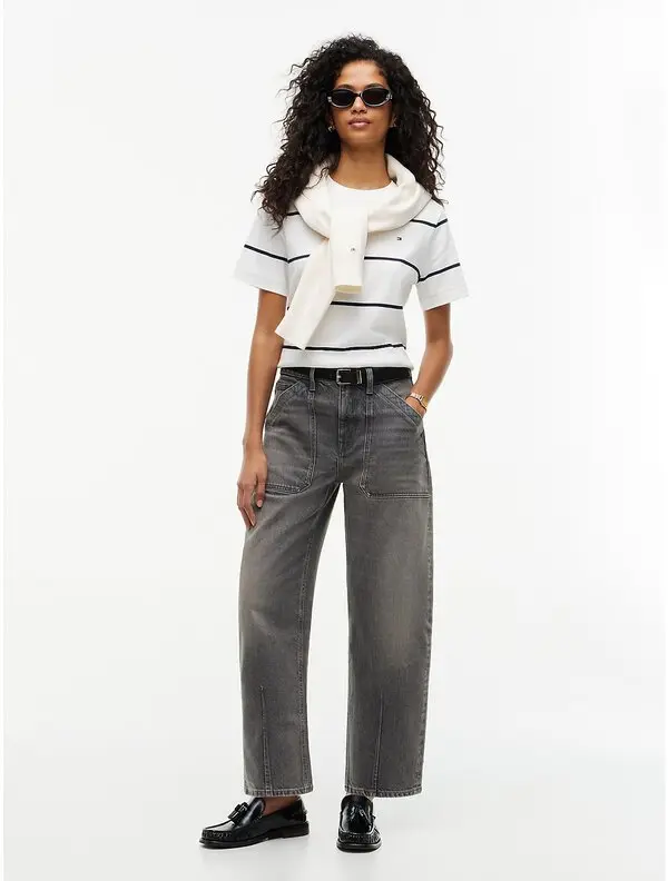 Tommy Hilfiger High-rise Barrel Jean - Washed Grey