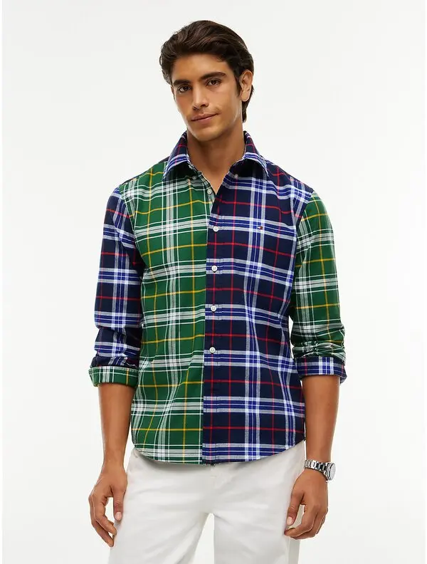Tommy Hilfiger Regular Fit Mixed-tartan Oxford Shirt