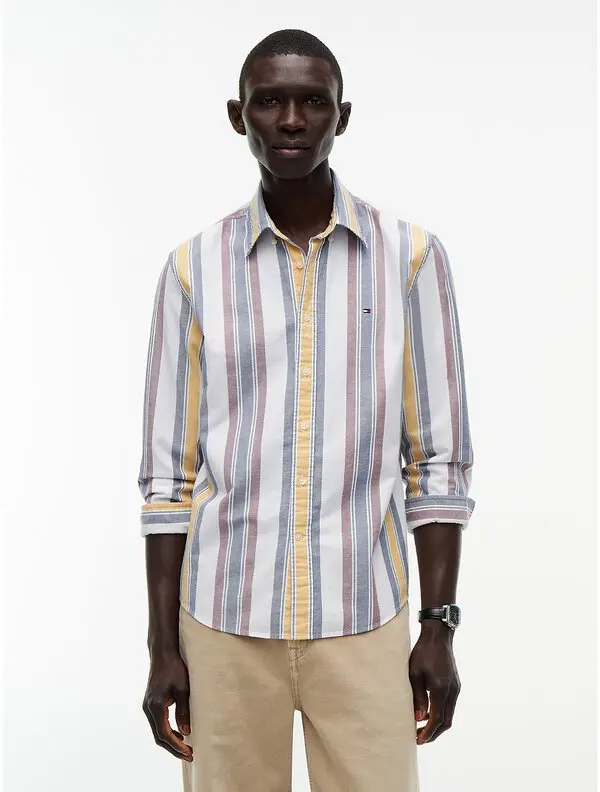 Tommy Hilfiger Regular Fit Multi-striped Oxford Shirt - Optic White